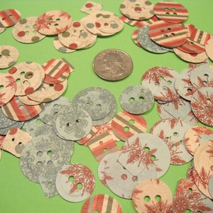 OVER 100 BUTTONS EMBOSSED for Card Making Scrapbooking Embellishments ...