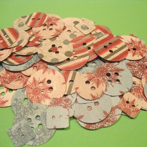 OVER 100 BUTTONS EMBOSSED for Card Making Scrapbooking Embellishments ...