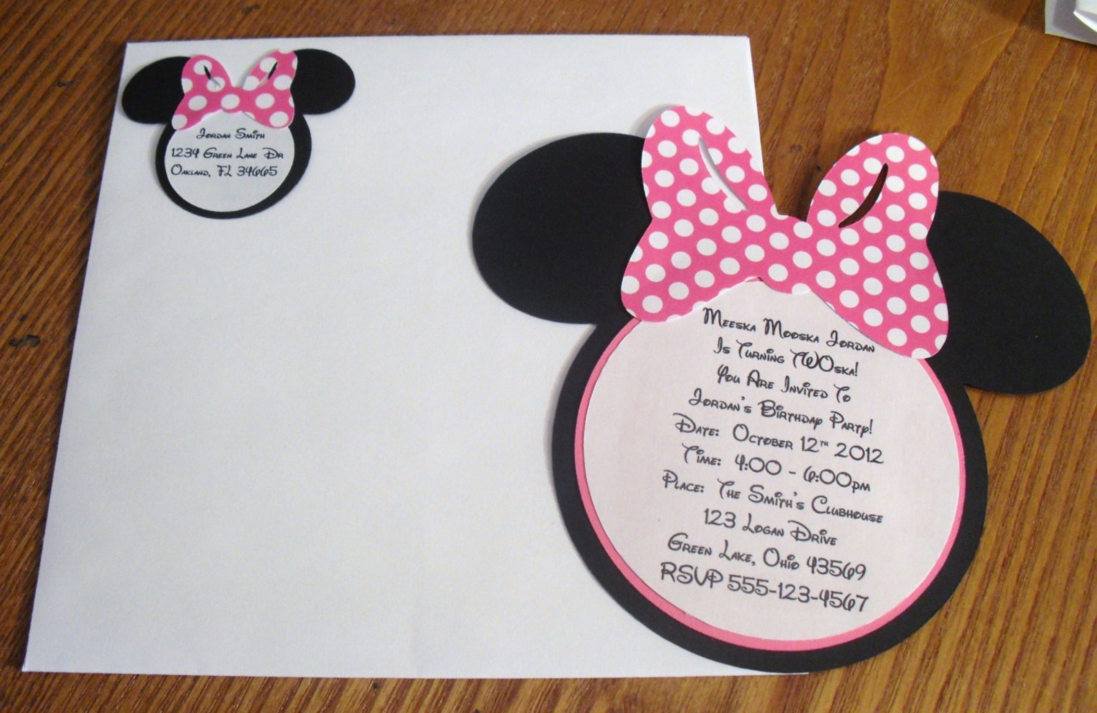 MINNIE MOUSE Birthday Party Invitations With Pink Polka Dot - Etsy