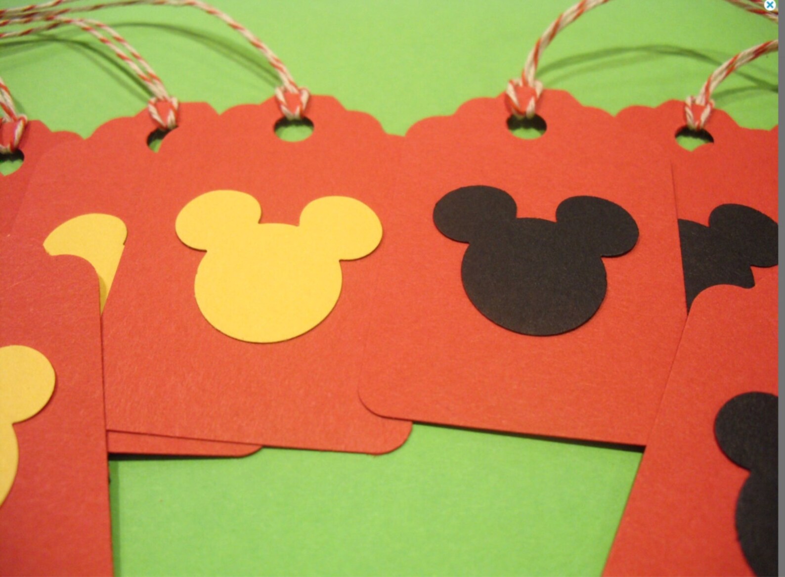 MICKEY MOUSE HEADS Gift Tags & String Wrap Party Decoration - Etsy