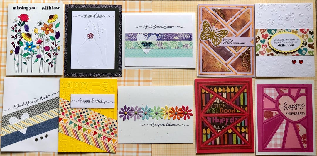 Handmade Greeting Cards Variety Bundle SET of 10 Cards Any Occasion ...