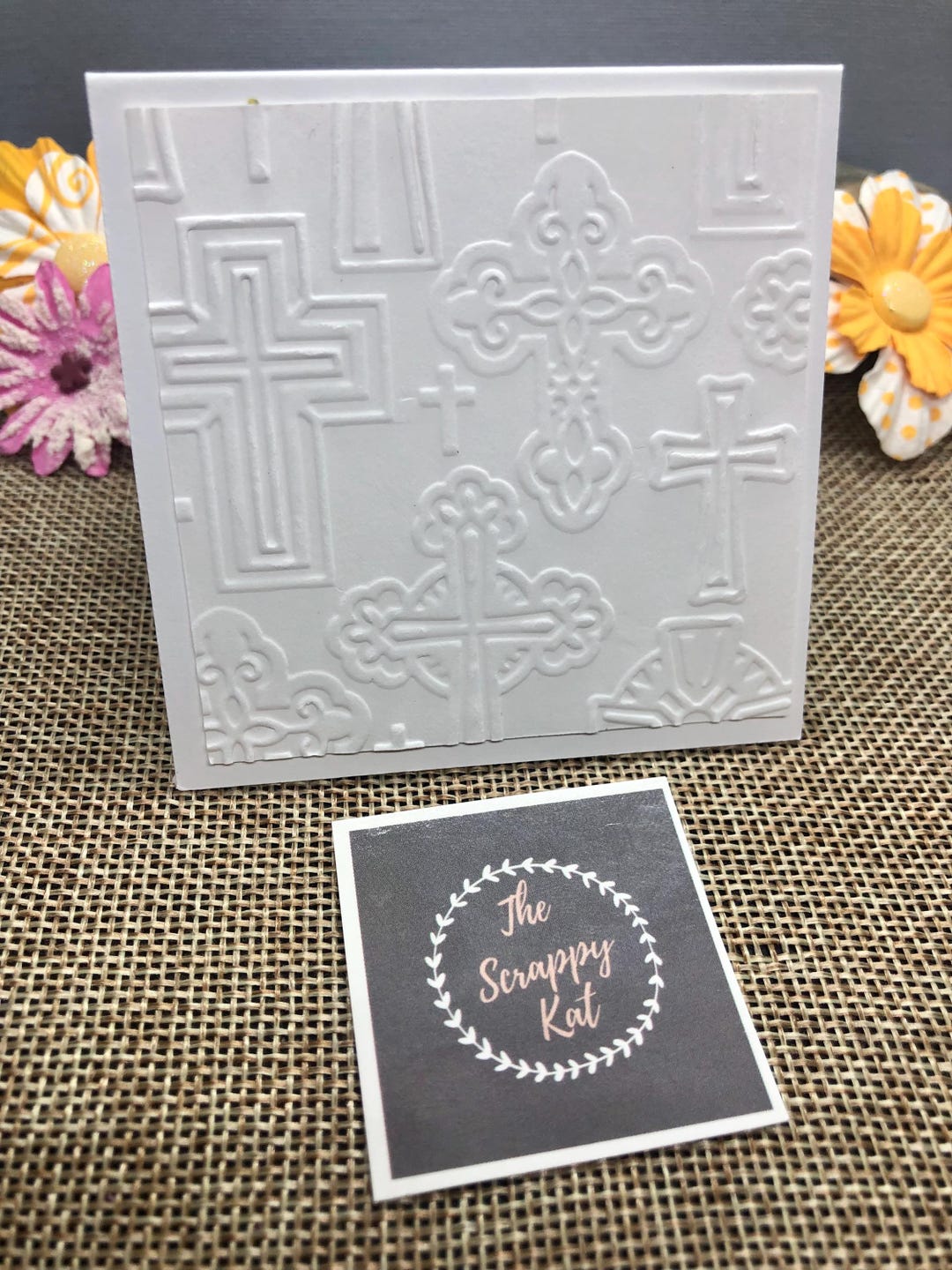 SET OF 12 Crosses Cross Church Baptism Wedding Shower Baby Embossed ...