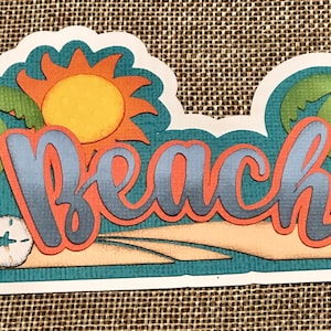 Scrapbook Title Beach Ocean Vacation Sand Paper Piecing Die Cuts ...