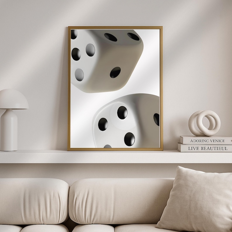 Casino Wall Art Set of 3, Poker Wall Decor Printable, Dice and Ace ...