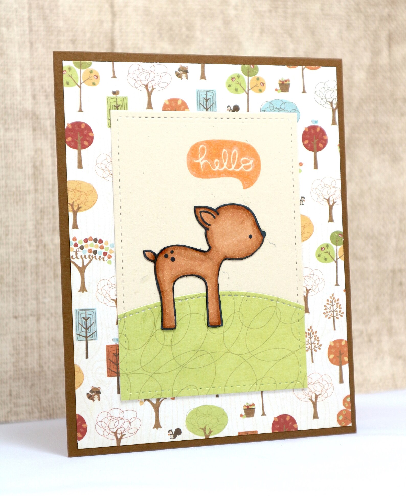 Hello Deer Card Hello Card Deer Card Cute Card Fall Card - Etsy