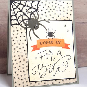 Halloween Card- Spider Card- Spooky Halloween Card- Handmade Halloween ...
