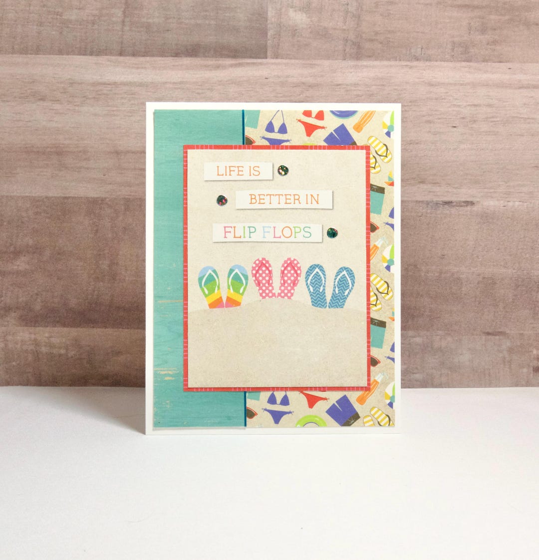 Handmade Summer Flip Flop Card: Beach Greetings - Etsy