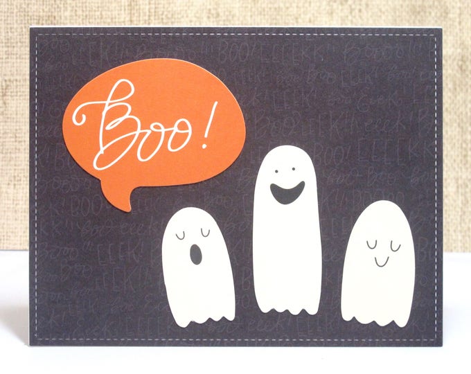 Boo Halloween Card- Boo Card- Ghost Card- Ghost Halloween Card ...