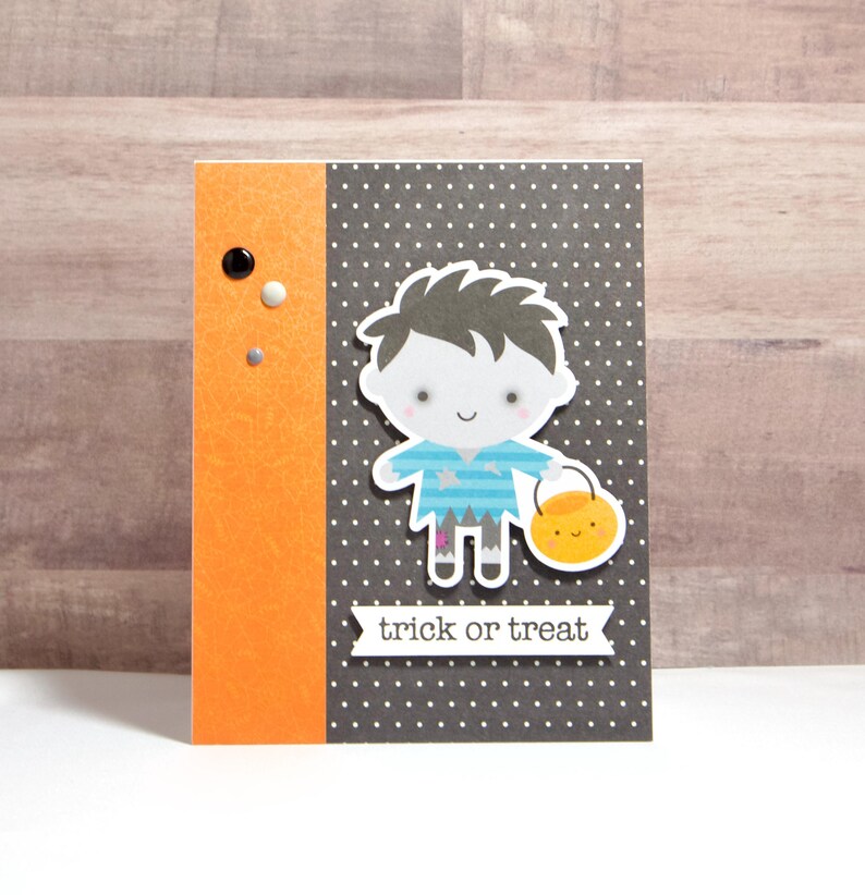 Halloween Card- Kids Halloween- Trick or Treat Card- Cute Halloween ...