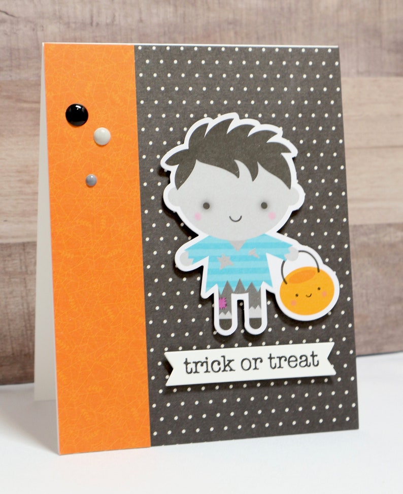 Halloween Card- Kids Halloween- Trick or Treat Card- Cute Halloween ...