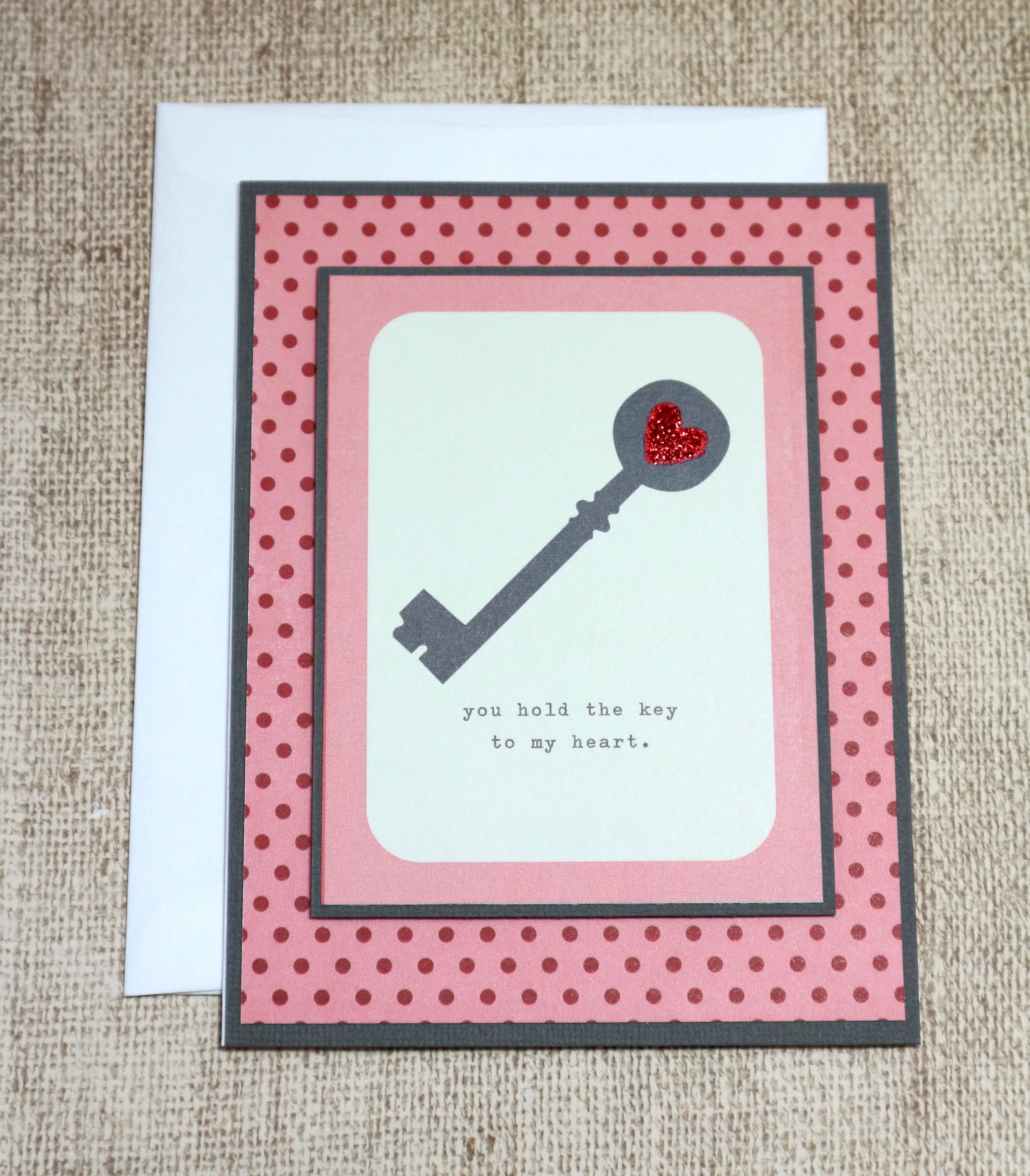 Key Valentine Card Key to My Heart Key Card Valentines Card Happy ...