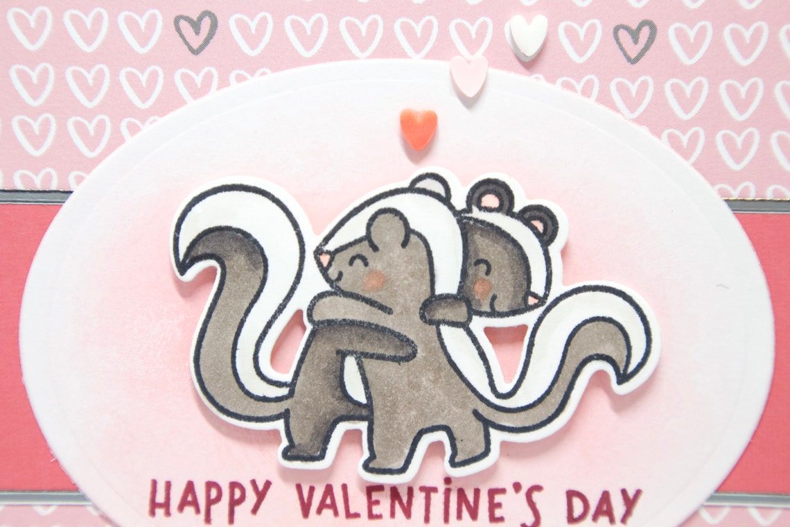 Valentine's Day Card Happy Valentine's Day Cute Skunk Card Skunk ...