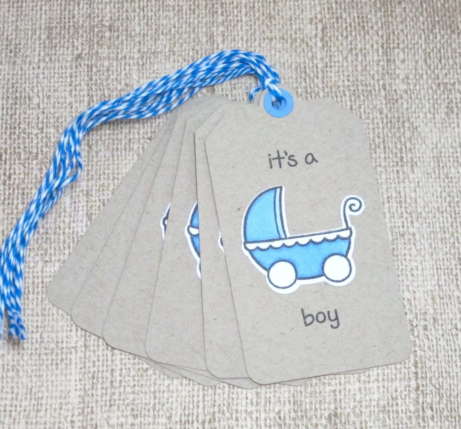 Baby Boy Gift Tags- Gift Tags- Boy Baby Shower- Blue Stroller Tags- Set ...