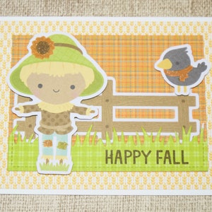 Happy Fall Card- Scarecrow Card- Fall Card- Autumn Card- Cute Fall Card ...