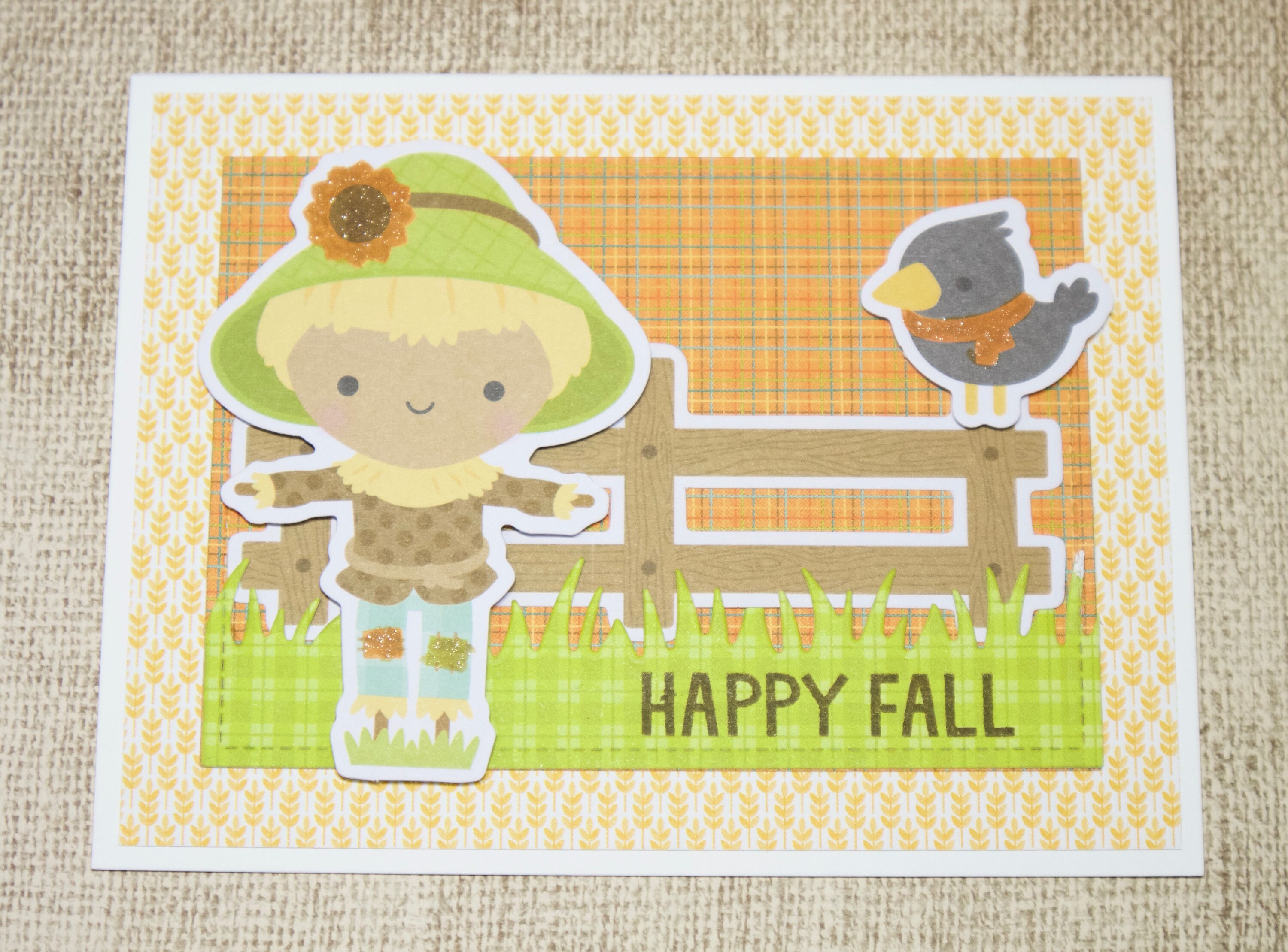 Happy Fall Card Scarecrow Card Fall Card Autumn Card Cute - Etsy