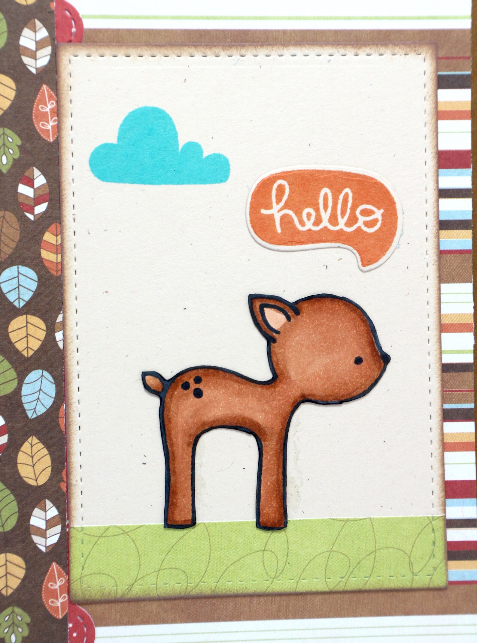 Hello Card Hi Card Deer Card Hello Deer Card Cute Hello | Etsy