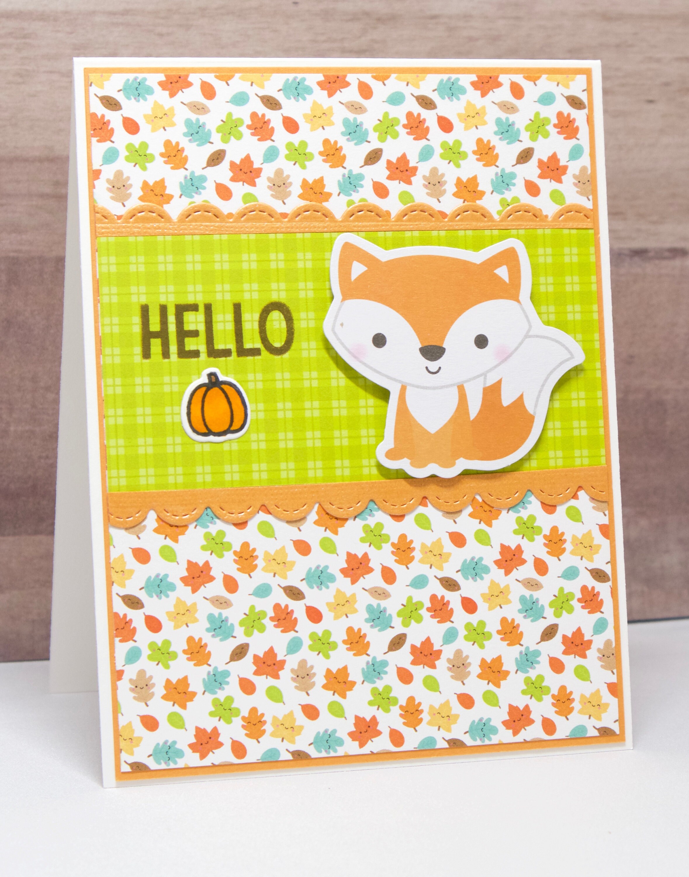 Hello Card Fox Card Cute Cards Fall Card Autumn Card Handmade Cards - Etsy