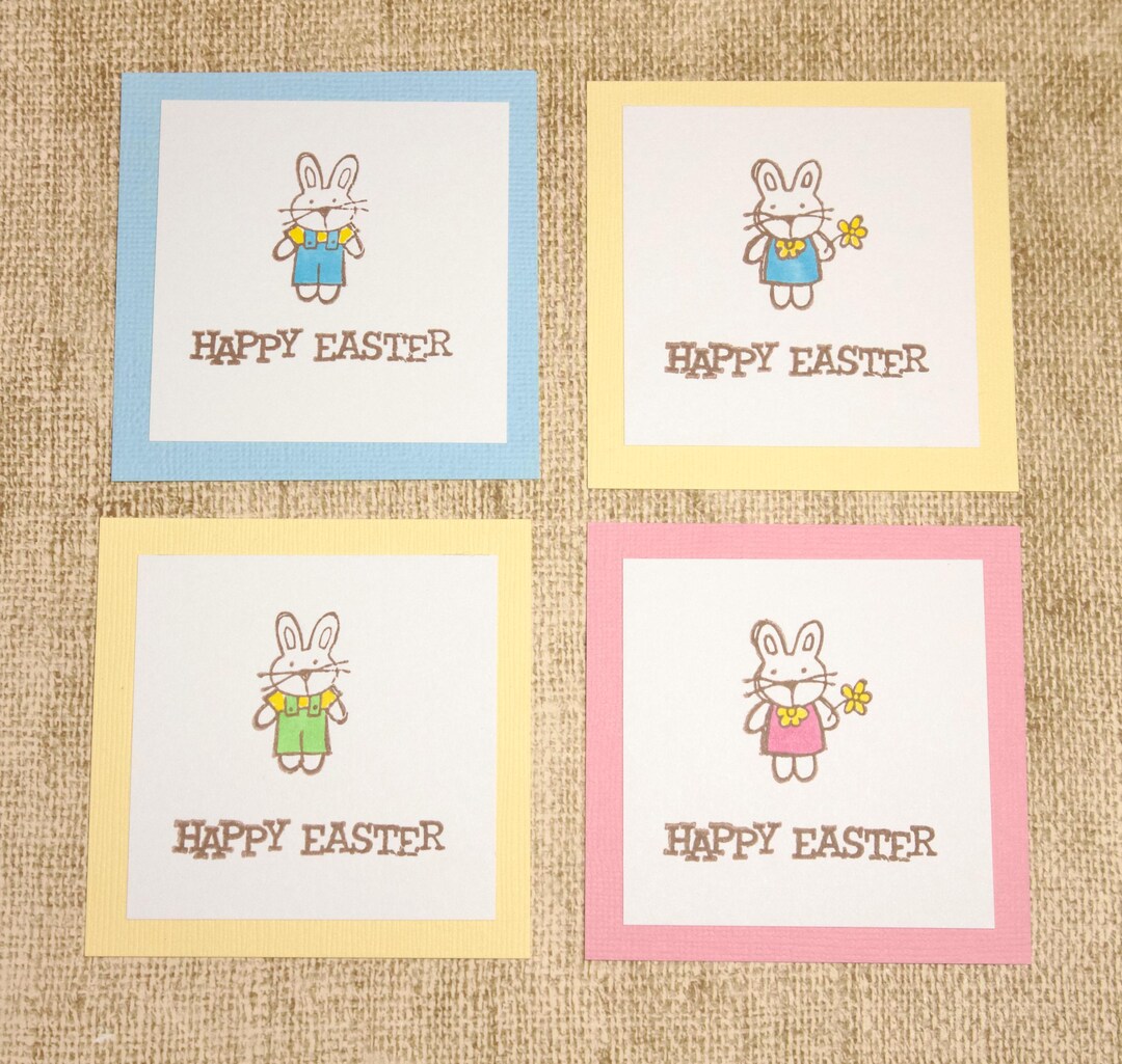Easter Cards for Kids- Easter Basket Cards- Mini Easter Cards- Set of ...