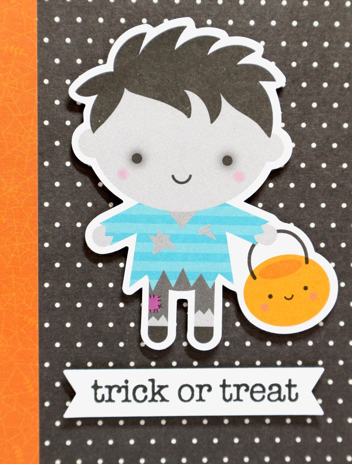 Halloween Card Kids Halloween Trick or Treat Card Cute - Etsy