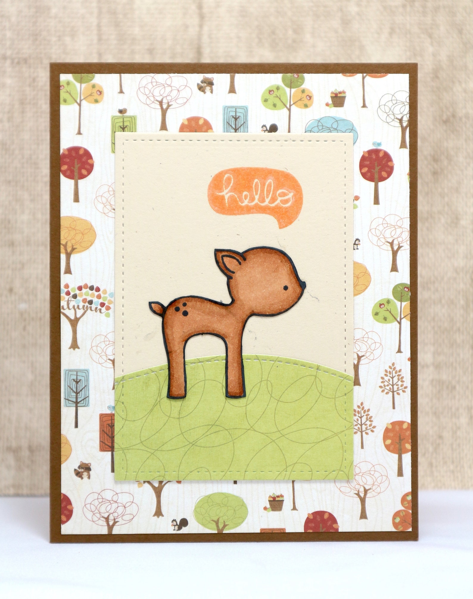 Hello Deer Card Hello Card Deer Card Cute Card Fall Card - Etsy