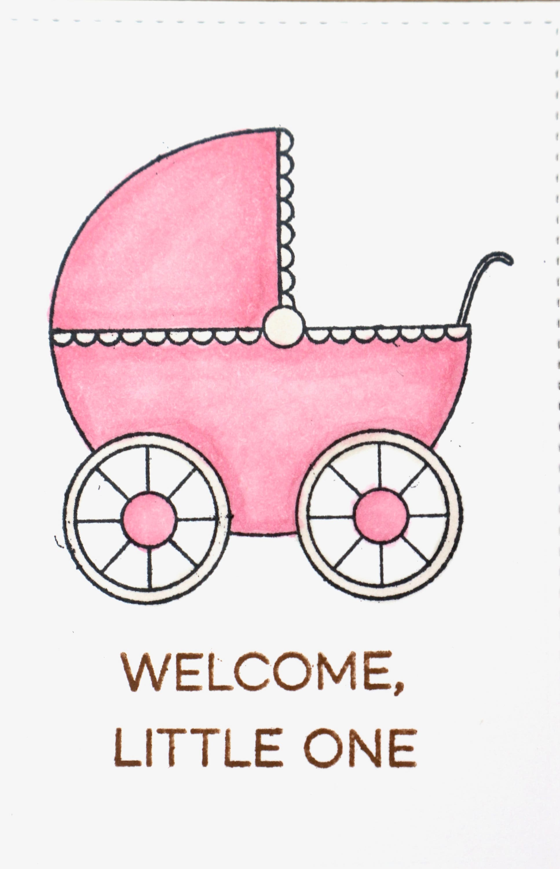 Baby Girl Card Welcome Little One Welcome Baby Card Pink | Etsy