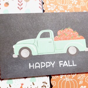 Fall Card Happy Fall Card Pick up Truck Card Pumpkins Card - Etsy