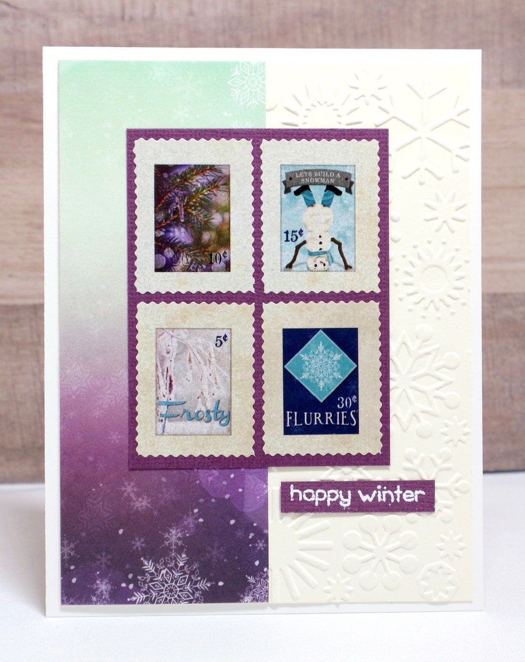 Winter Card- Happy Winter Card- Hello Card- Hello Winter Card- Handmade ...