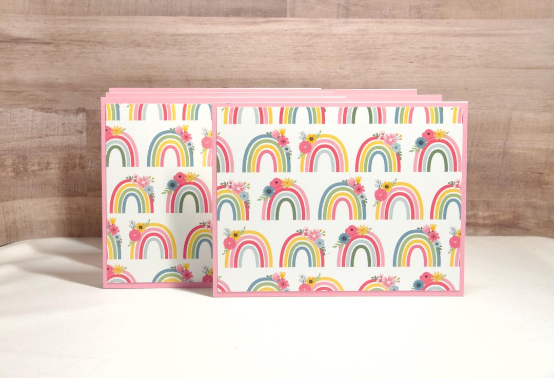 Rainbow Cards- Rainbow Note Cards- Spring Note Cards- Spring Stationery ...