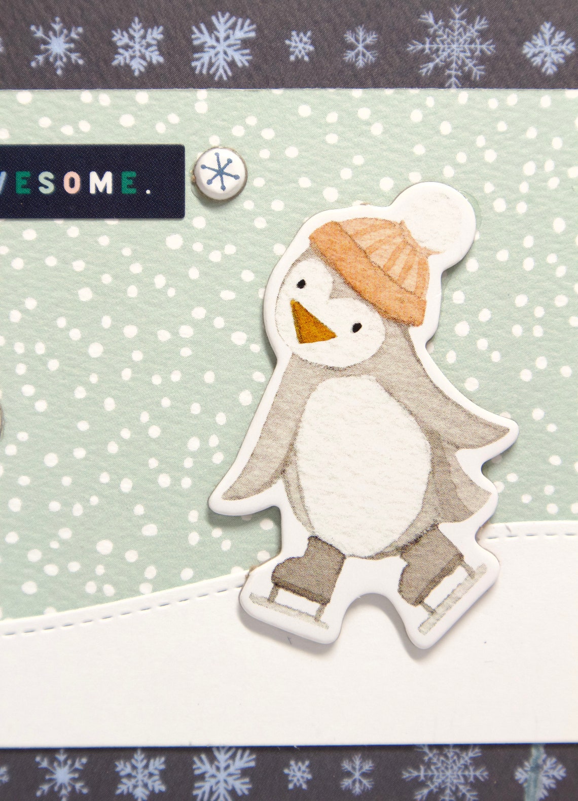 Winter Card Encouragement Card Penguin Card With Penguins Handmade ...