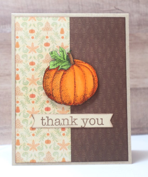 Thank You Card Pumpkin Card Pumpkin Thank You Card Fall | Etsy