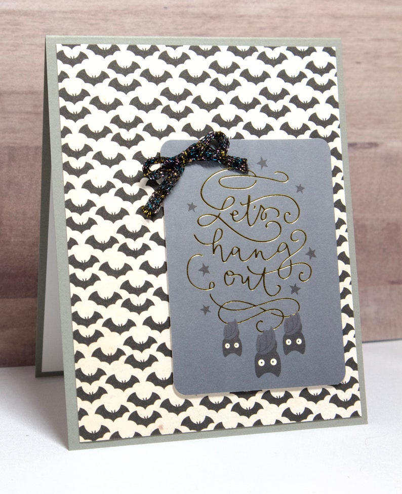 Halloween Card- Halloween Bats Card- Bats Card- Handmade Halloween Card ...