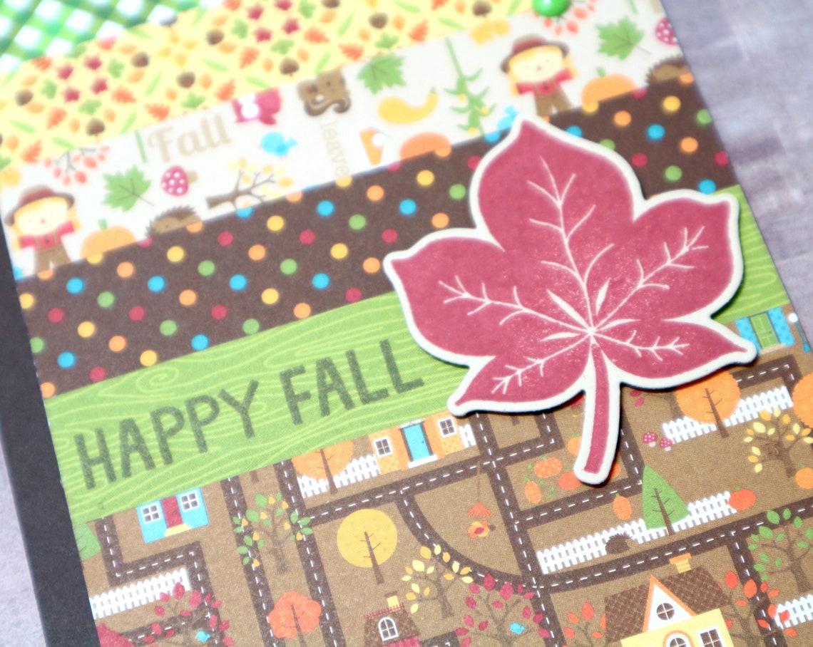Happy Fall Leaf Card Fall Leaf Card Fall Card Fall Leaves - Etsy