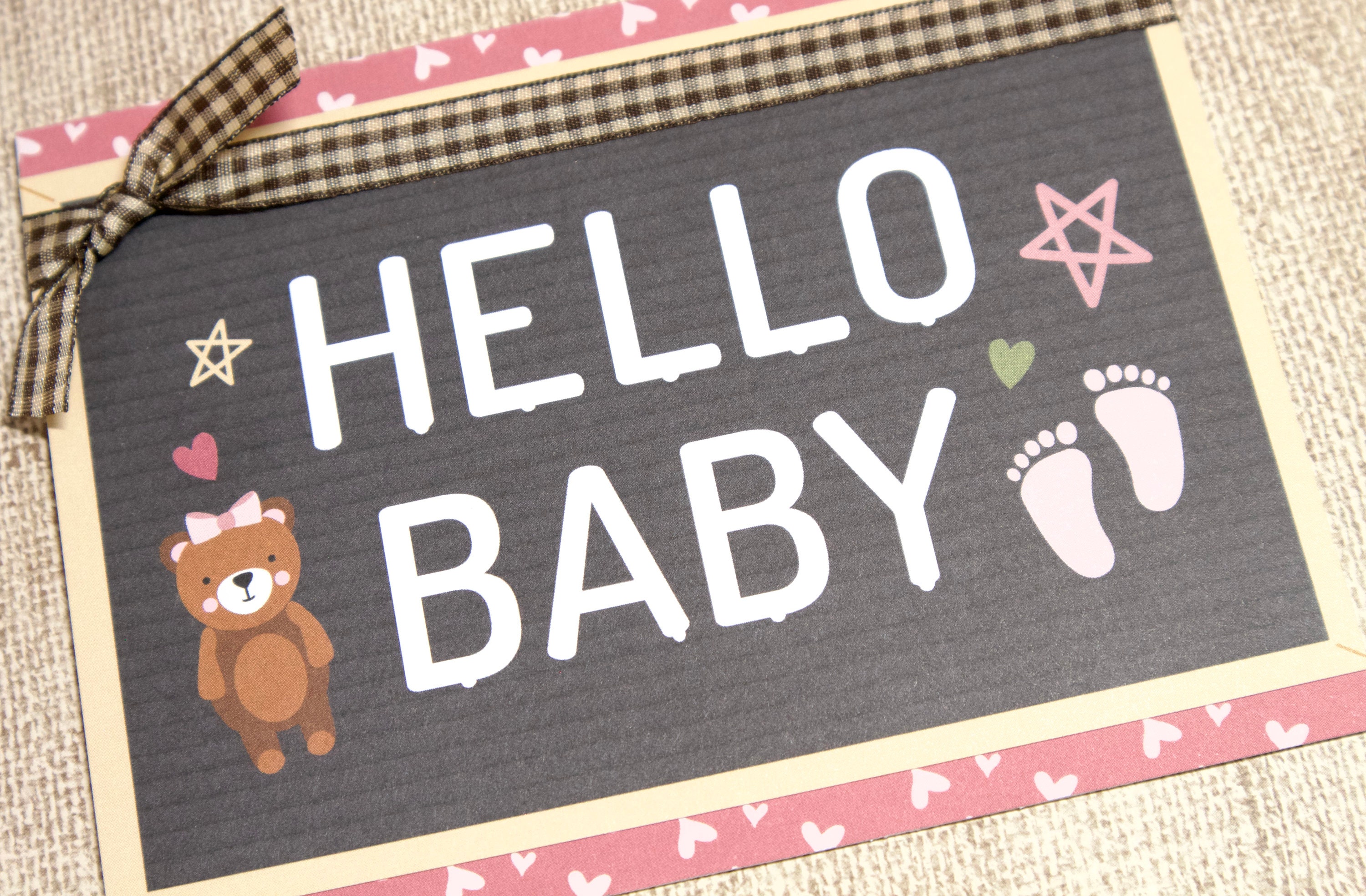 Hello Baby Card Baby Shower Card New Baby Card Welcome Baby Card ...