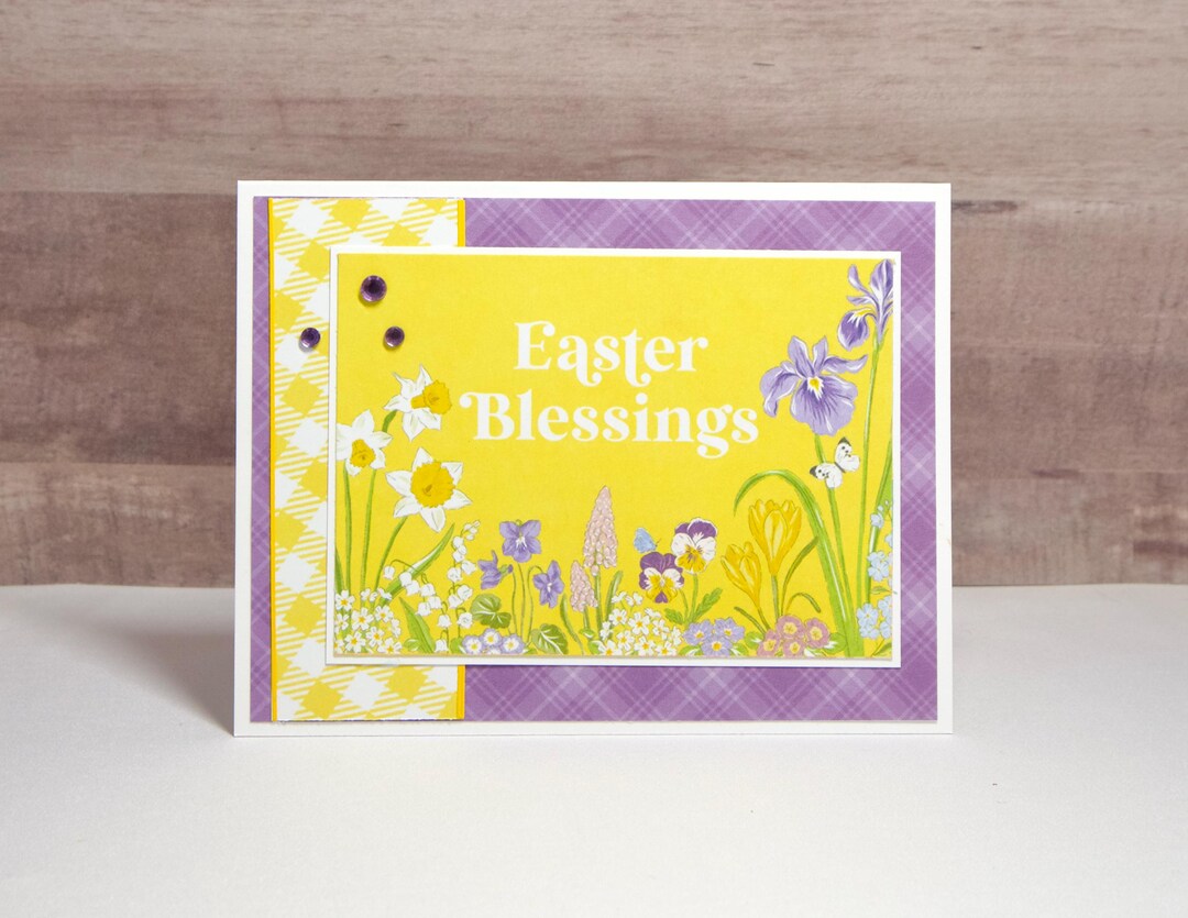 Easter Blessings Card- Easter Card- Card for Easter- Handmade Easter ...
