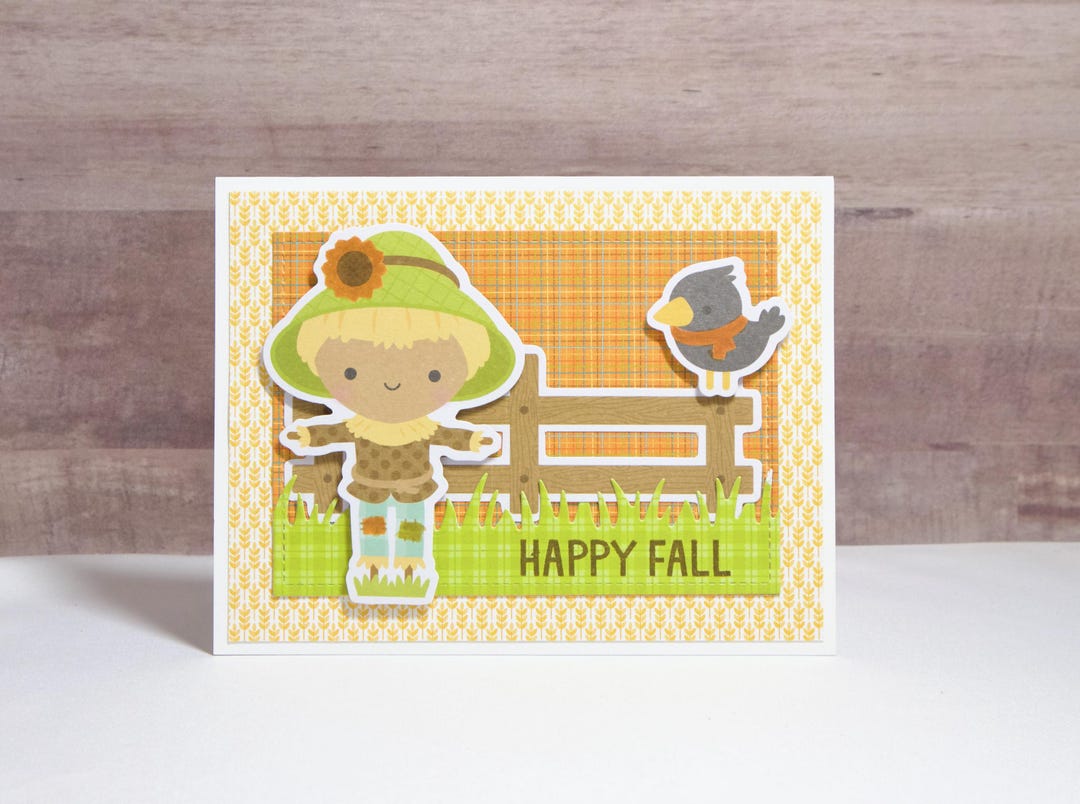 Happy Fall Card- Scarecrow Card- Fall Card- Autumn Card- Cute Fall Card ...