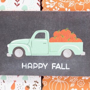 Fall Card Happy Fall Card Pick up Truck Card Pumpkins Card - Etsy