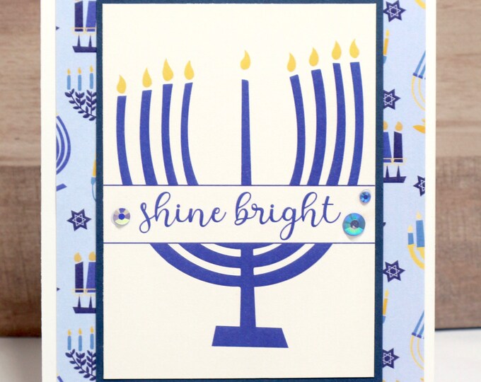 Menorah Cards Hanukkah Card Happy Hanukkah Handmade - Etsy