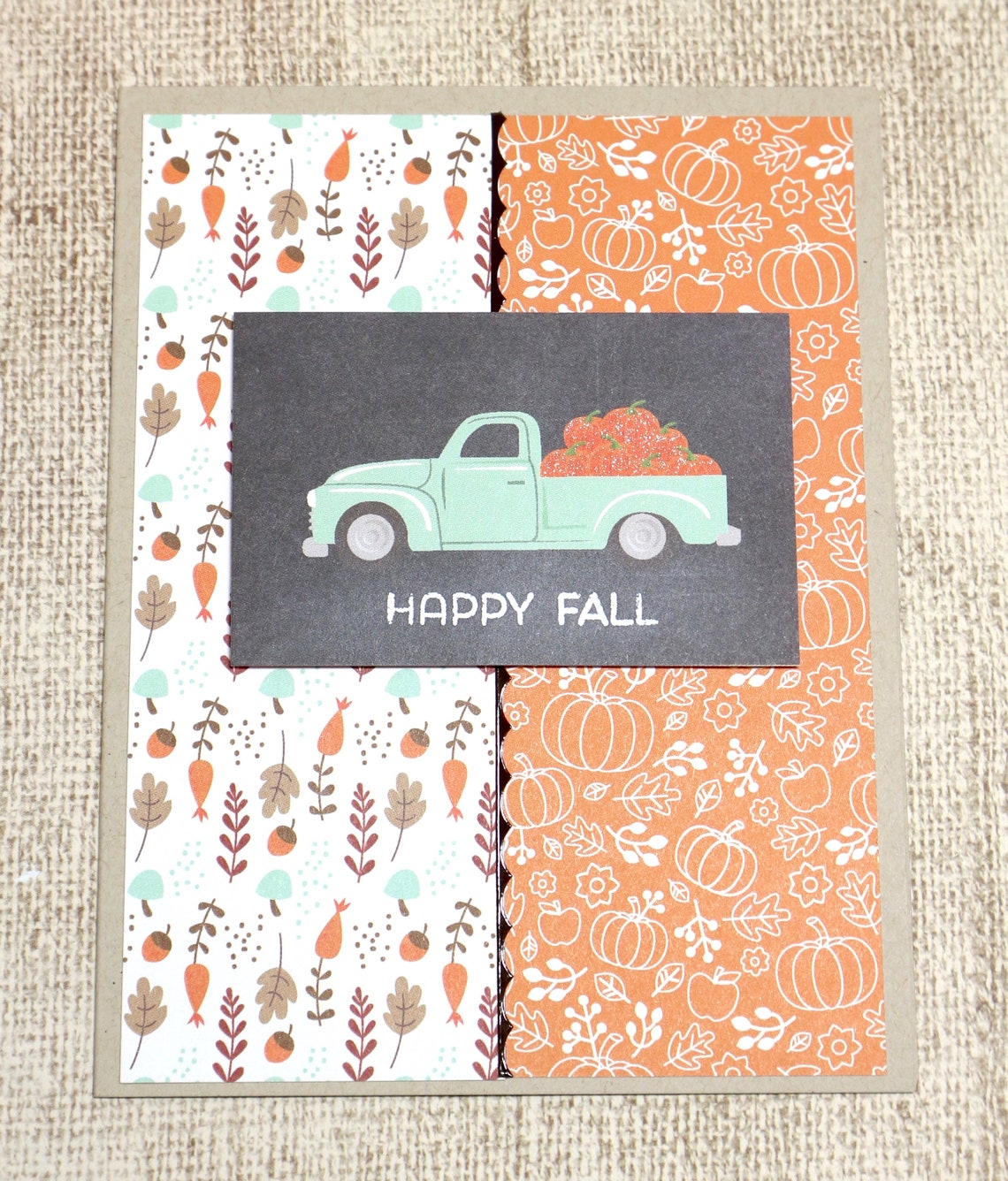 Fall Card Happy Fall Card Pick up Truck Card Pumpkins Card - Etsy