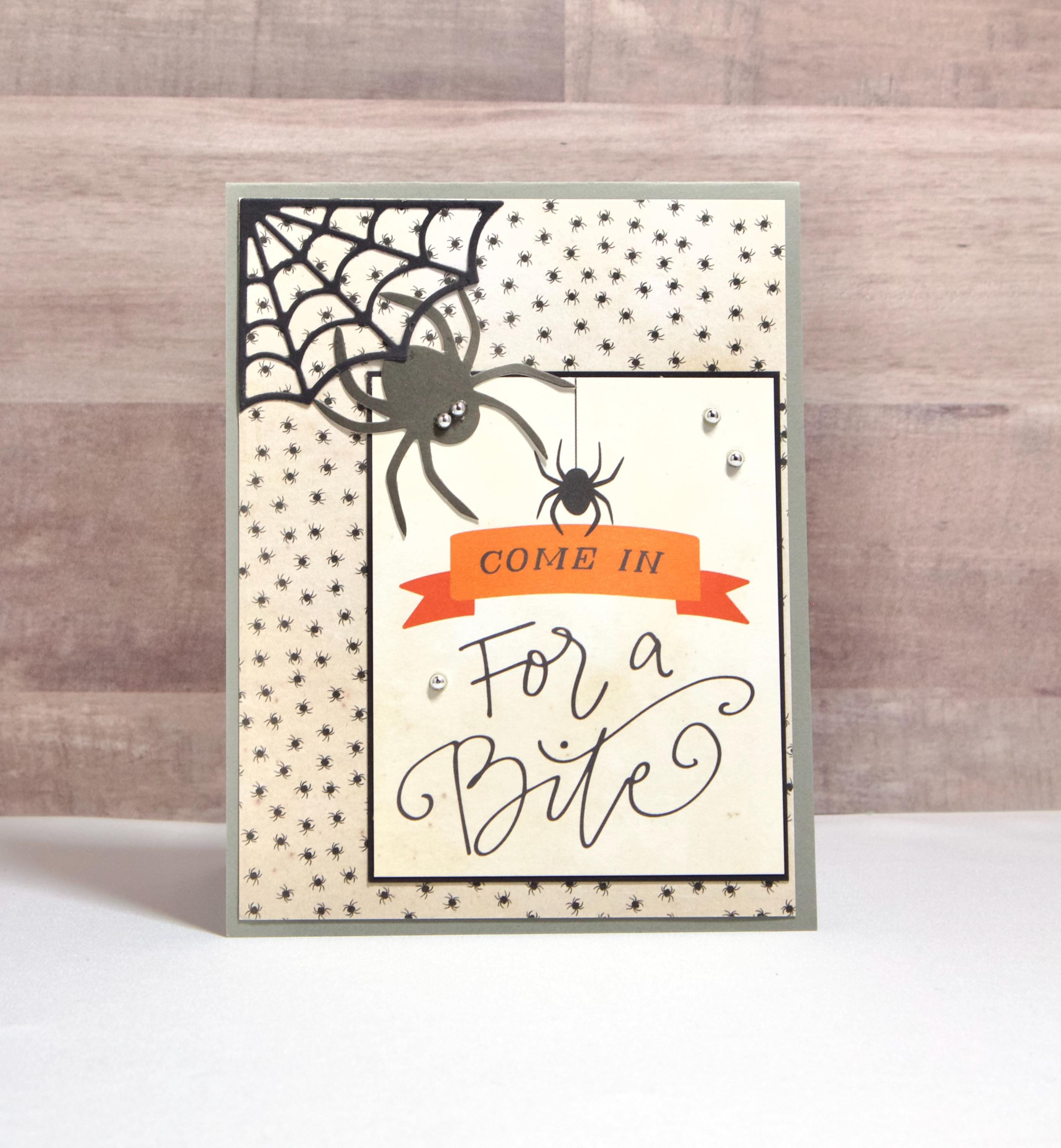 Halloween Card Spider Card Spooky Halloween Card Handmade Halloween ...