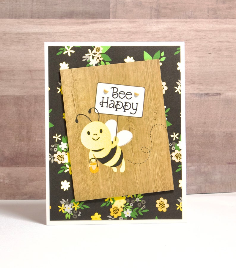 Bee Card Encouragement Card Cute Cards Bee-lovers Card Handmade Bee ...