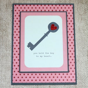 Key Valentine Card- Key to My Heart- Key Card- Valentines Card- Happy ...
