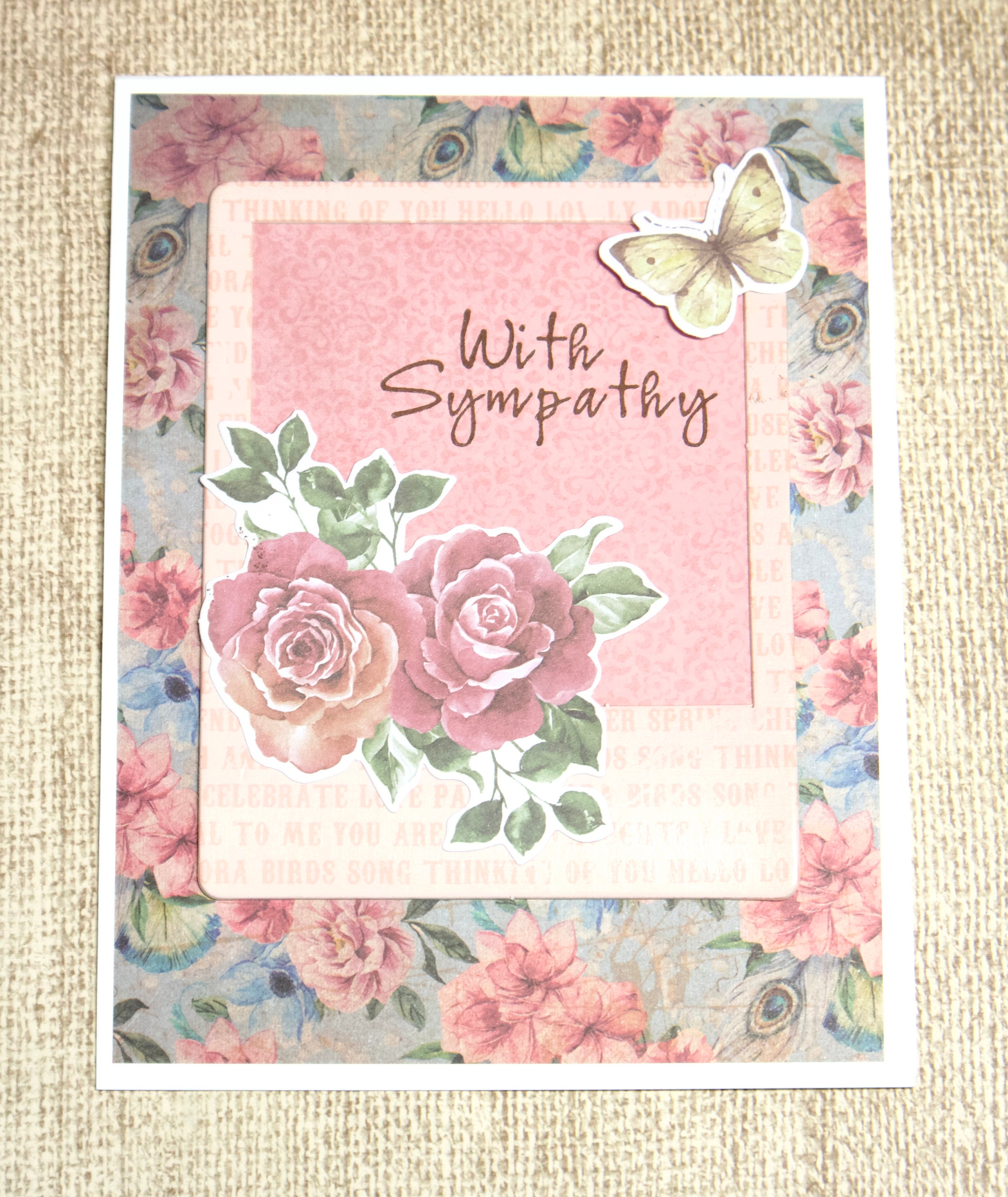 With Sympathy Card Cards for Grief Bereavement Card Handmade Sympathy ...