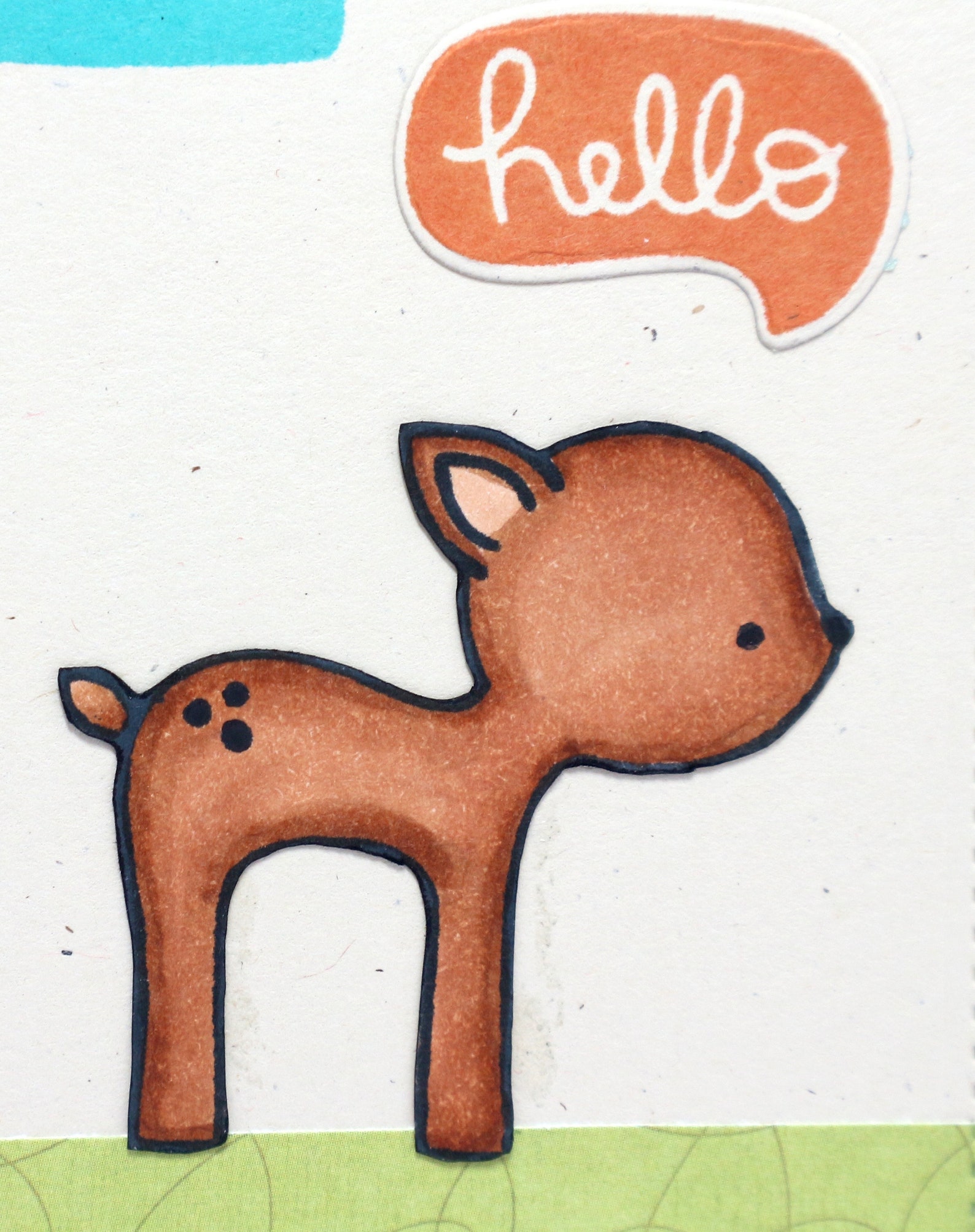 Hello Card Hi Card Deer Card Hello Deer Card Cute Hello | Etsy