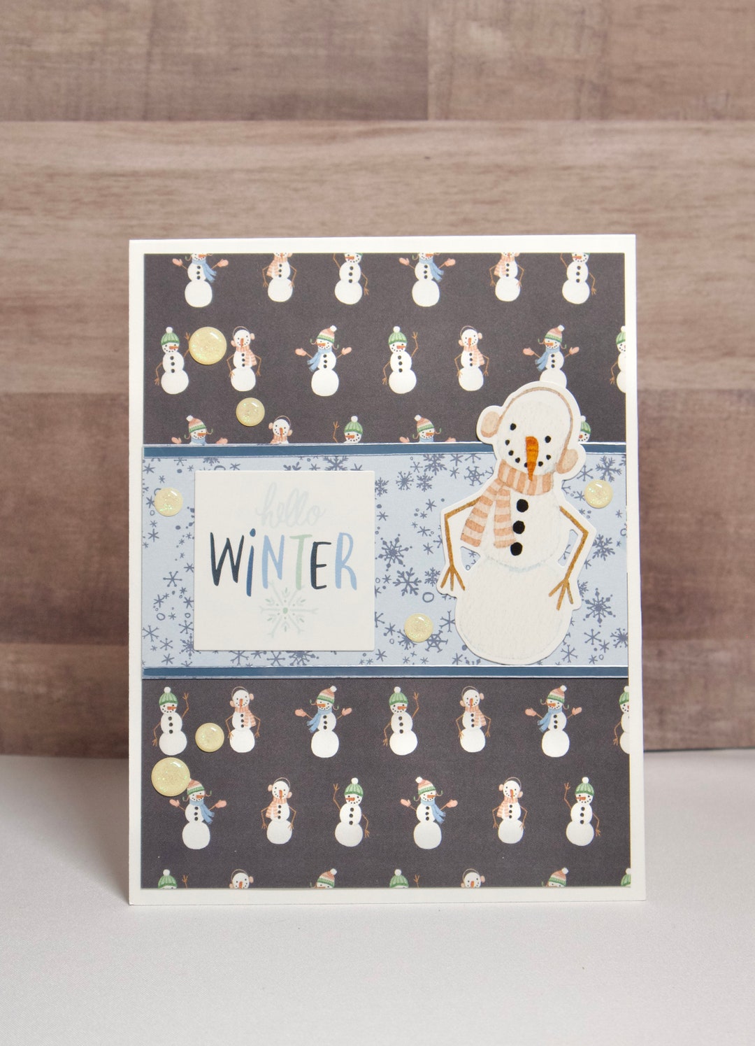 Hello Winter Card Cards for Winter Snowman Card Handmade - Etsy