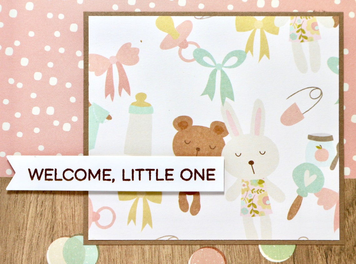 Welcome Baby Card Baby Card Girl Baby Card Baby Girl Card - Etsy