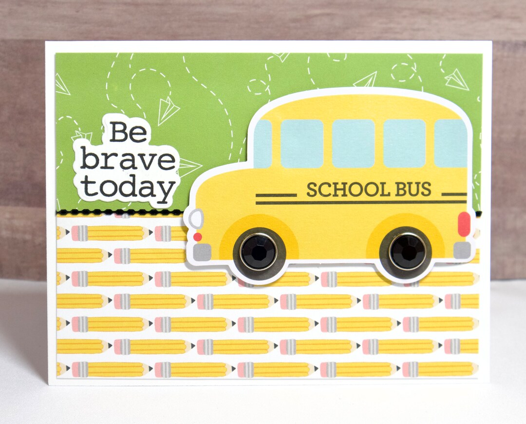 Back to School Card School Bus Card First Day of School - Etsy