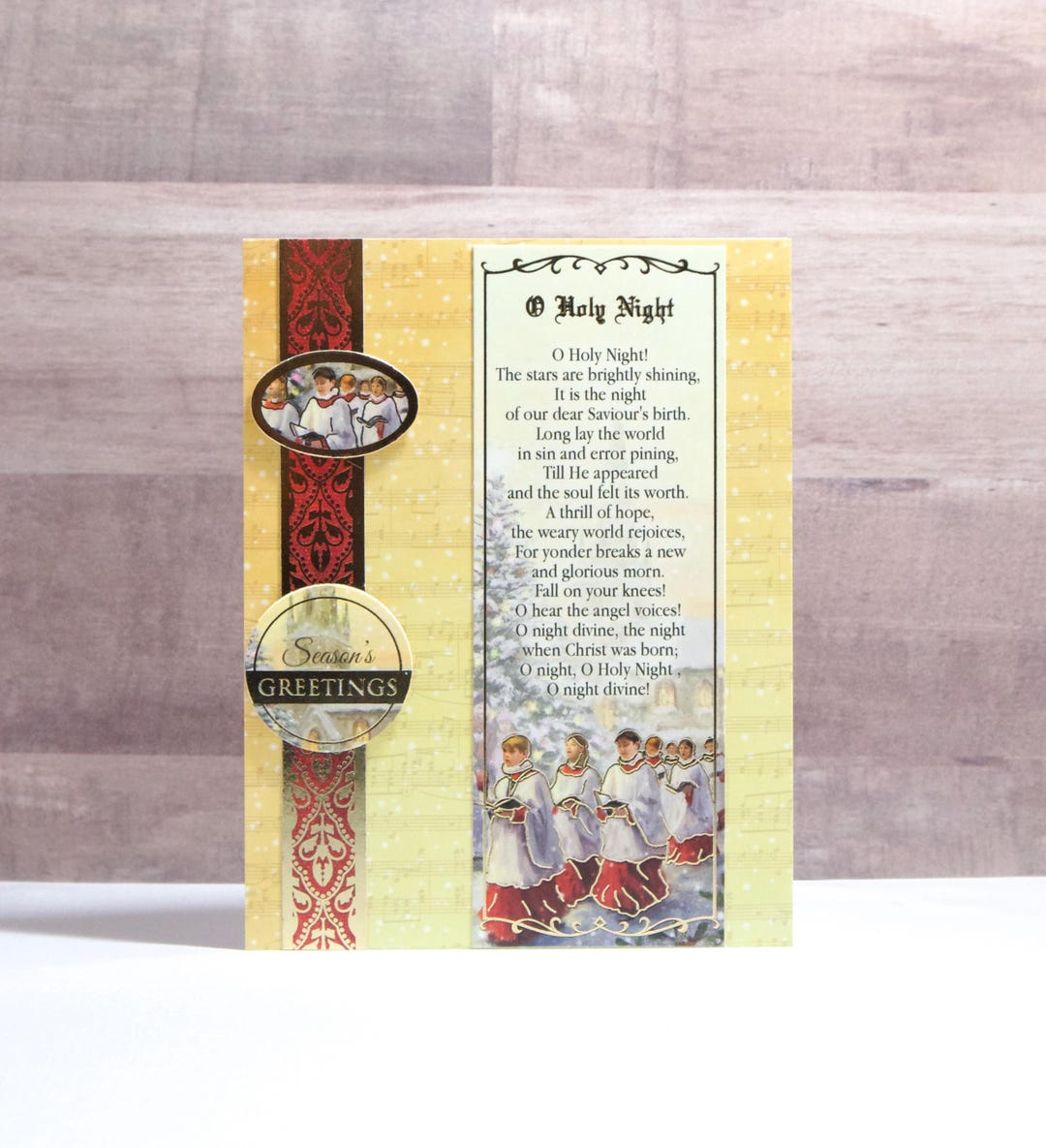 Handmade Christmas Card – "o Holy Night" Gold Foil, Choir - Etsy
