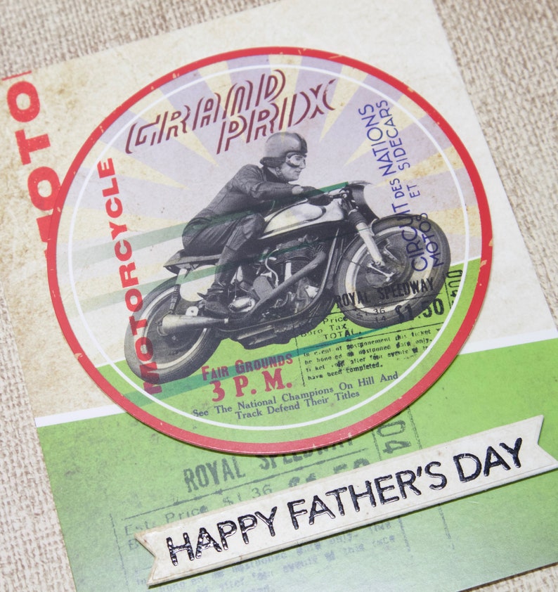 Father's Day Card Happy Father's Day Motorcycle Dad - Etsy