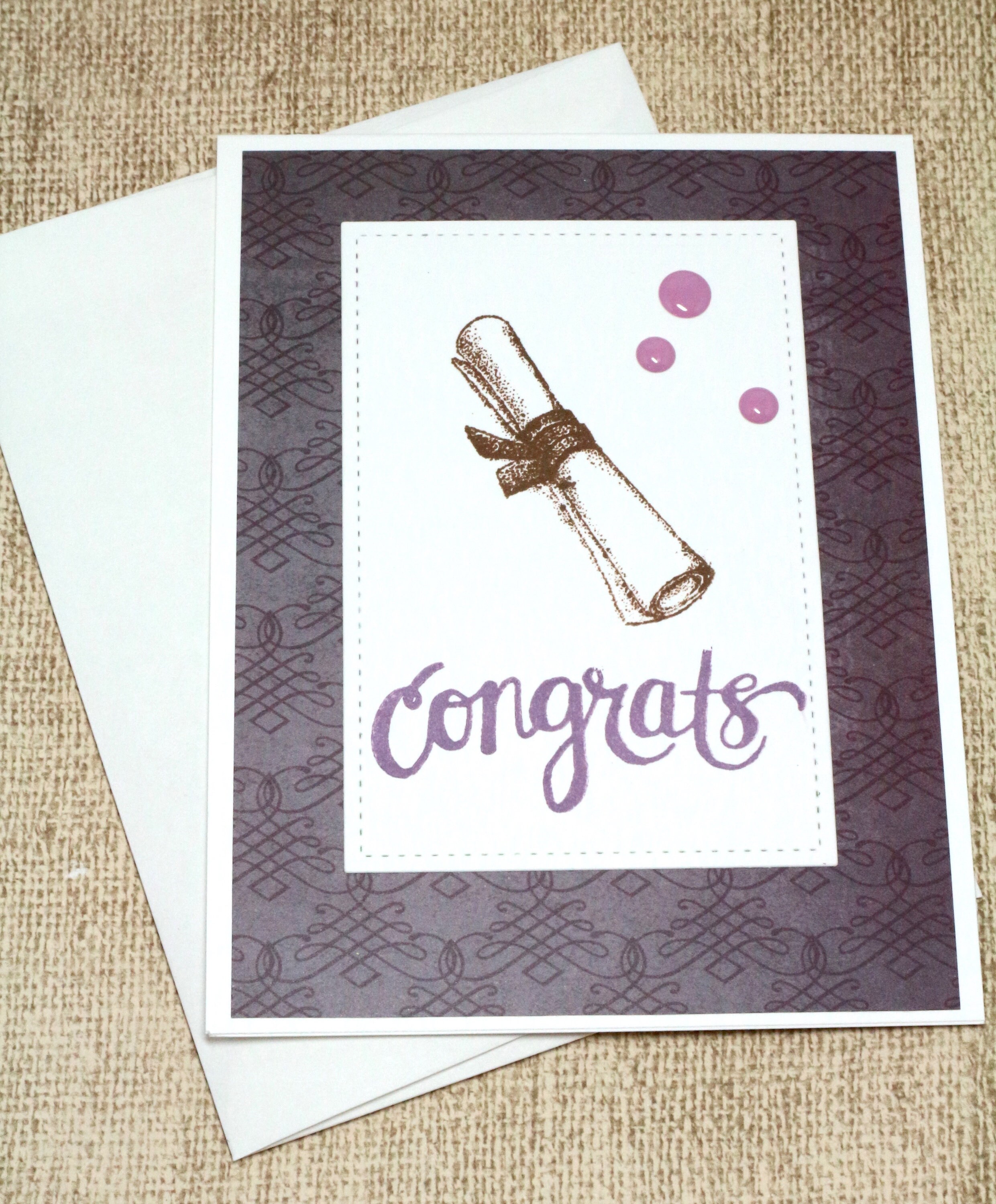 Handmade Congrats Grad Card: Stamped Diploma - Etsy