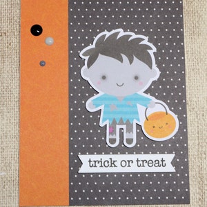 Halloween Card- Kids Halloween- Trick or Treat Card- Cute Halloween ...